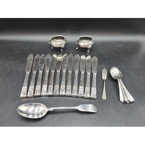 A Victorian silver Dessert Spoon fiddle pattern, Sheffield 1895, plated ...