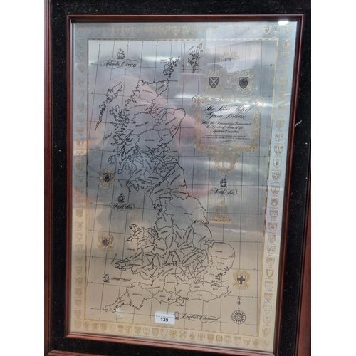The Silver Map of Great Britain, London 1978, 22 x 14in, framed