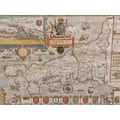 JOHN SPEED. A Map of Cornwall, engraved map, coloured, Pl.15 x 20 in (R1)