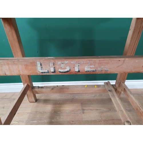 A Lister wooden Butter Making Table, 33"High x 3ft 7"Long x 21"Wide. (R4).