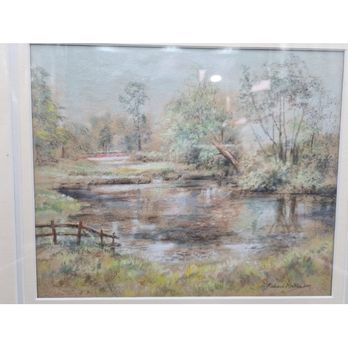 RICHARD MATHER. Pond down the gated lane, Leysters, signed, dated 2007 ...