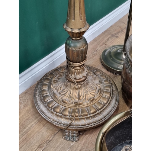 A gilt painted Standard Lamp Base on circular stepped base, 5ft 10"High ...