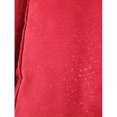 A carved and upholstered camelback Settee raised on squat carved ...