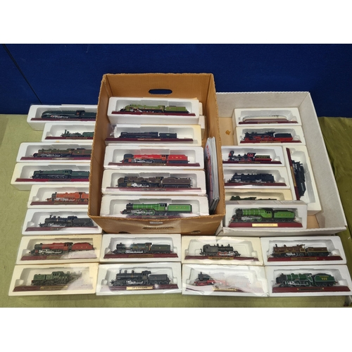 Two boxes of Atlas Editions Models of Locomotives. (R4).