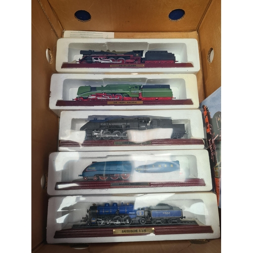 Two boxes of Atlas Editions Models of Locomotives. (R4).