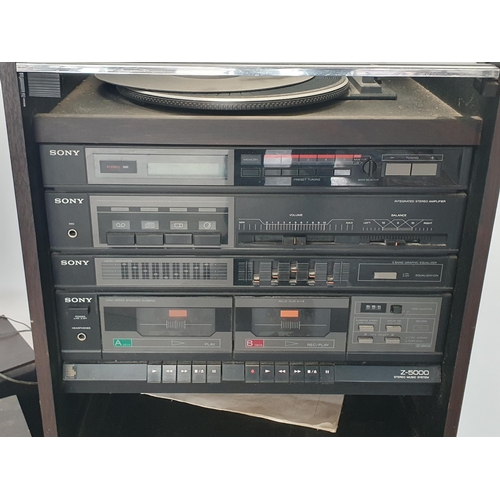 A Sony Z-5000 Sound System in cabinet and a pair of Speakers (SR2 ...