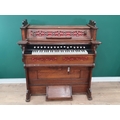 An Elgar & Co. oak cased Organ with pierced fret carving, 4ft W (R6)