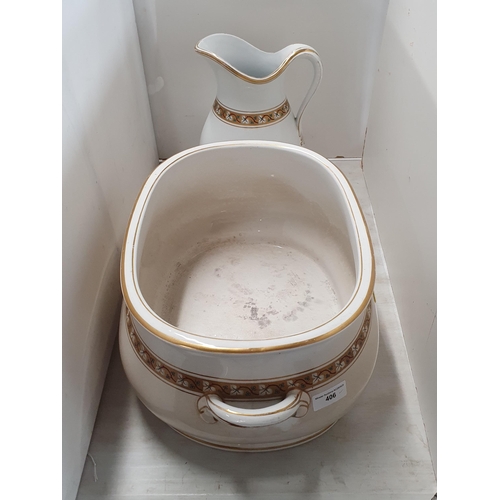 A Minton two-handled Foot Bath, and matching Toilet Jug, date code 1867 ...