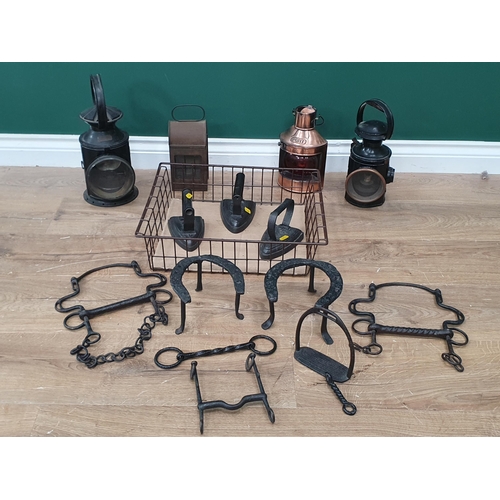 A painted Lantern by the Veritas Lamp Works Company London, another by ...