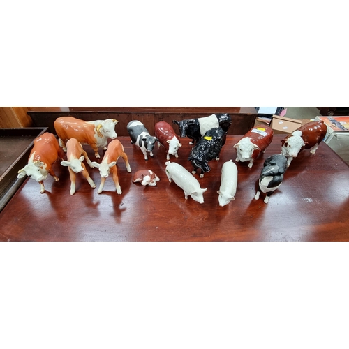 A collection of models of farm animals including a Beswick Champion of ...