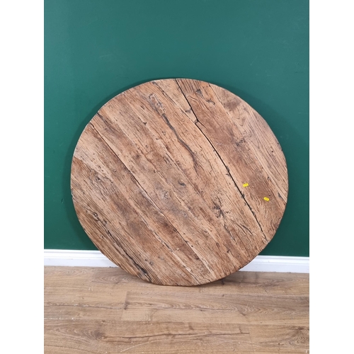 A rustic circular Table Top, 3ft 7in Diam, (R8)