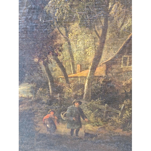 ATTRIBUTED TO JAMES STARK. A wooded Landscape with figures on a track ...
