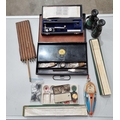 A box containing a Planimeter (fixed arm), a Winsor and Newton ...