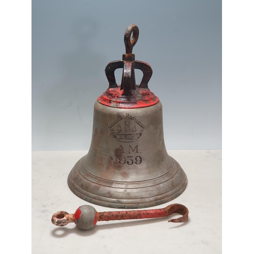 An Air Ministry RAF Scramble Bell inscribed 'A.M. 1939' below a coronet ...
