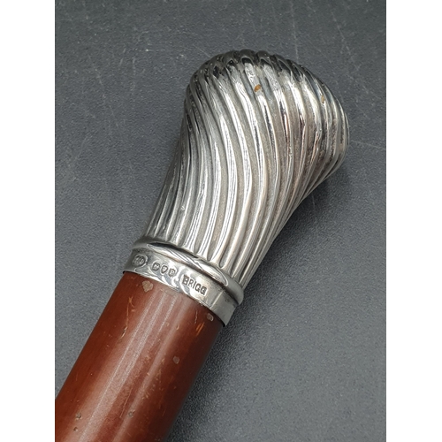 A Victorian silver mounted Walking Cane with spiral design, London 1890 ...