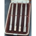 Four sterling silver Bridge Pencils, in case