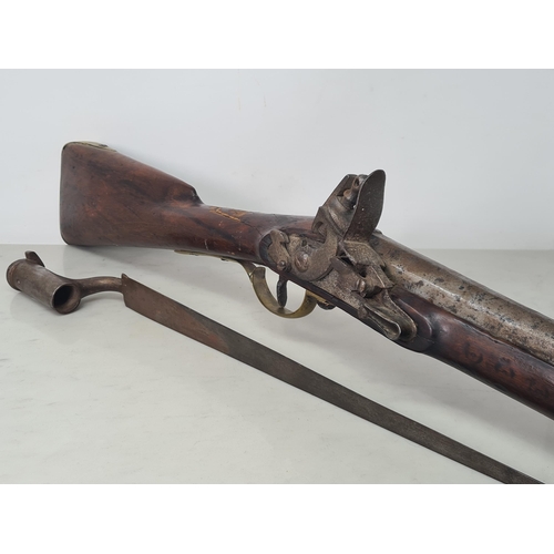 An antique Flintlock Musket with dog lock action, probably Scandinavian ...