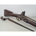 An antique Flintlock Musket with dog lock action, probably Scandinavian ...