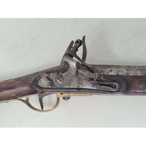 An antique Flintlock Musket with dog lock action, probably Scandinavian ...