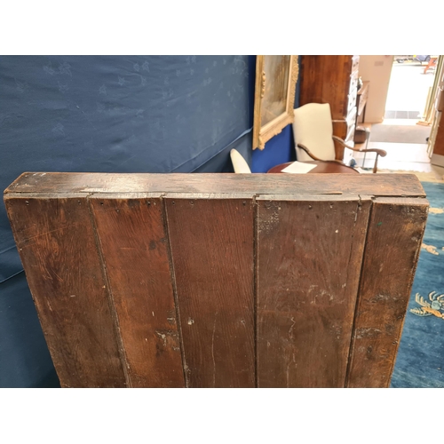 An 18th Century small oak wingback Settle fitted two drawers below the ...