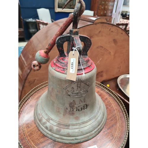 An Air Ministry RAF Scramble Bell inscribed 'A.M. 1939' below a coronet ...