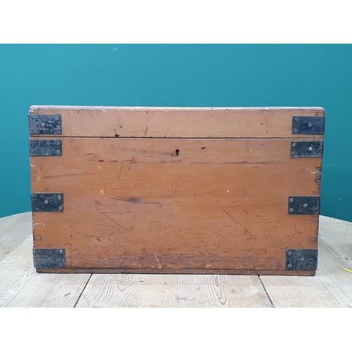 A wooden metal bound Tool Chest, 2ft 3in W, (R9)