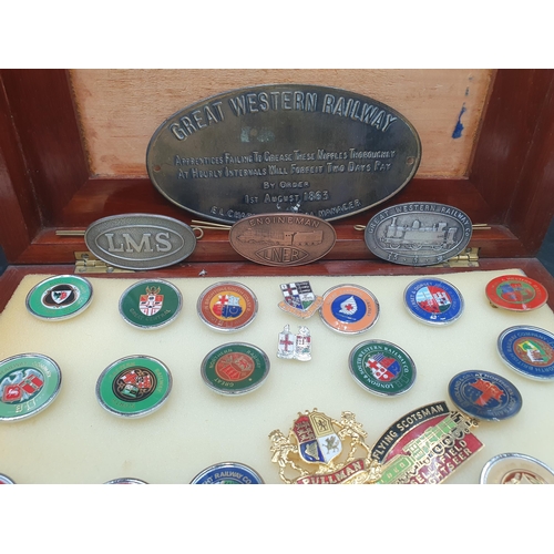 A Collection of enamel Railway Badges, plus Great Western Railway oval ...