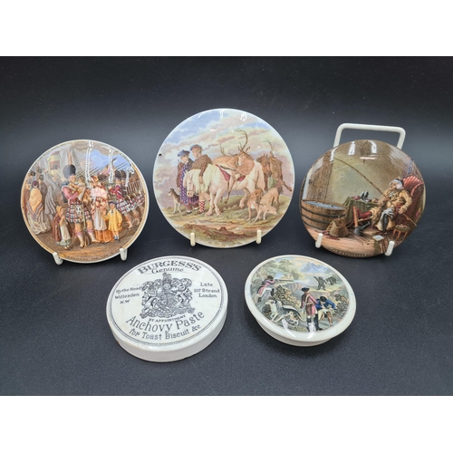 Four Pratt Ware Pot Lids: Chiefs Return From Deer Stalking, Embarking ...