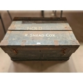 A metal bound wooden Strong Box with zinc lining, 30 x 20 x 14in