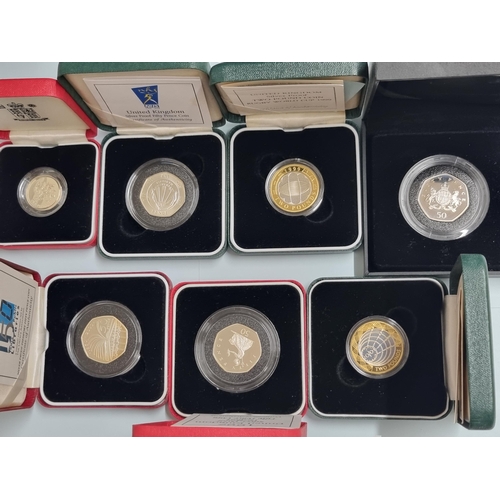 Royal Mint silver proofs - 50 pence 1998 and 2013, 50 pence Piedfort ...