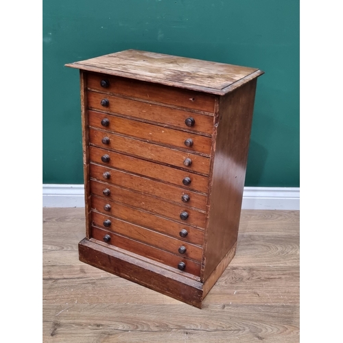 Lepidoptery; A Victorian stained pine Entomologist's Cabinet of small ...