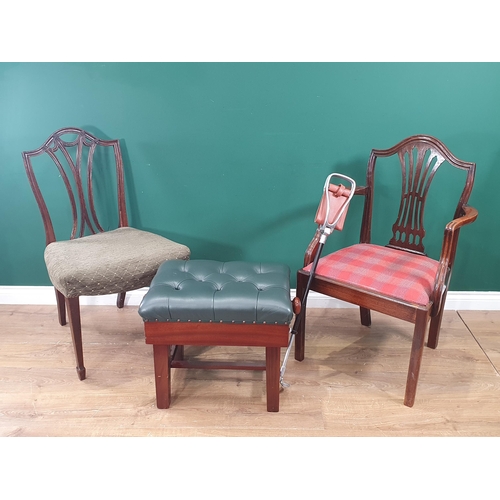 A mahogany splat back Carver Chair, a splat back Dining Chair with ...