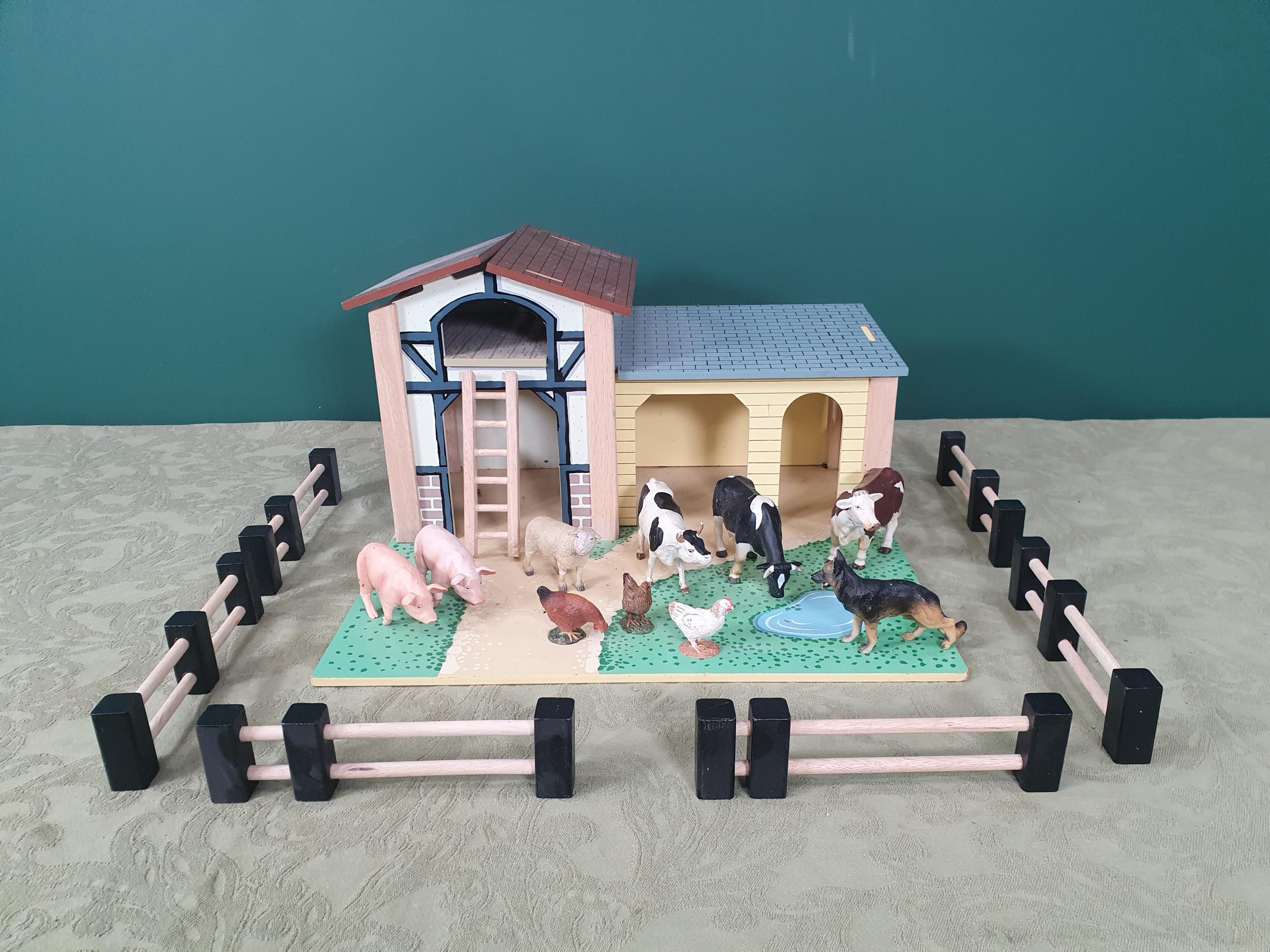 A model of Farm Buildings and a Farmyard with various models of animals ...