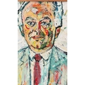 JOHN BRATBY RA. Portrait study of Sir Julian Critchley, MP., signed ...