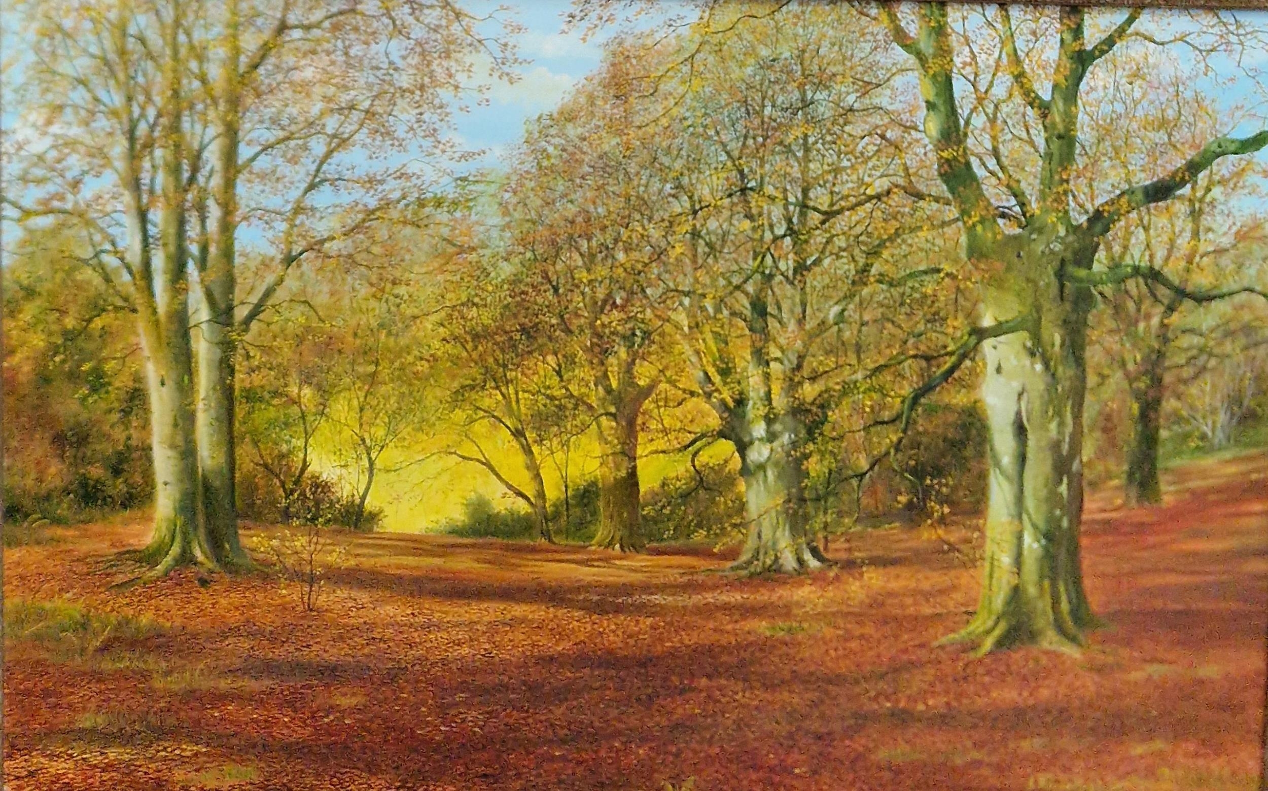 J.WILSON HEPBURN. Forest Landscape, signed, oil on canvas, 28 x 36 in ...