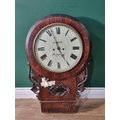 A 19th Century rosewood Wall Clock with carved decoration, the circular ...