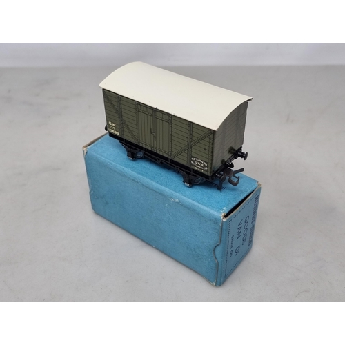 A boxed Hornby Dublo D1 GWR Goods Van, M, 9/48 box superb, minute ...
