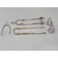 A pair of Victorian silver Sugar Claws with apostle figure finial ...