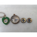 Two WW2 R.A.F. miniature Escape Compasses, another similar on a neck ...