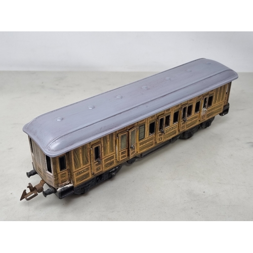 Two Bing 0 gauge flip lid LNER Teak Coaches 1st class No.1234N with ...