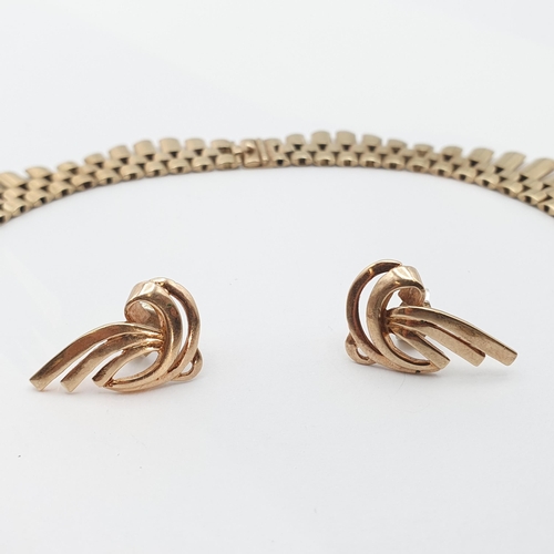 A 1950's 9ct gold graduated Collarette, 41.5cms long, together with a ...