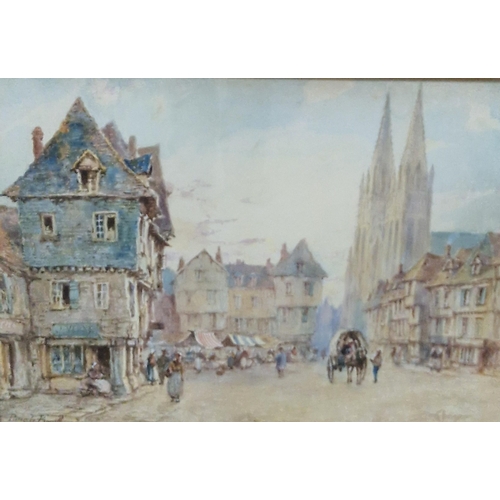 PIERRE LE BOEUFF. Quimper, signed and inscribed, watercolour, 21 x 29 ...