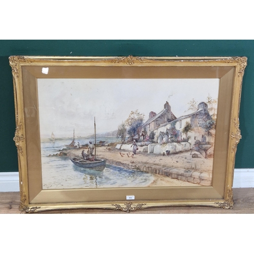 JOSEPH HUGHES CLAYTON. Cottages by the Sea (possibly Anglesey), signed ...