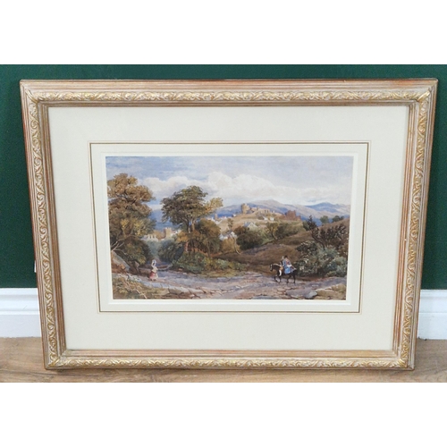 DAVID COX JNR. ARWS A Landscape with Figures and horse on a road, a ...