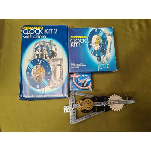 Boxed Meccano Clock Kits No's. 1 and 2, one has been part assembled ...