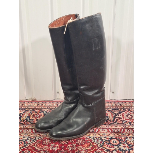 A pair of black leather Hunting/Riding Boots, (R5)