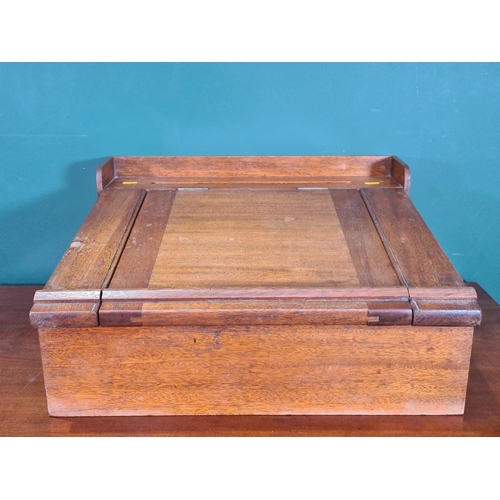 A mahogany Table top Writing Slope, 9.5"High x 20"Wide. (R8).