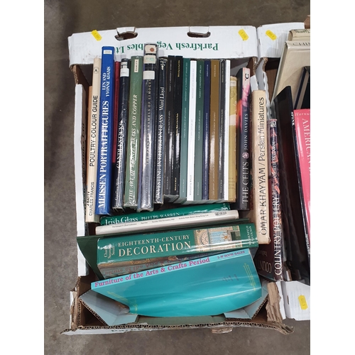 Three Boxes of Antique Reference Books including, Arts, Ceramics ...