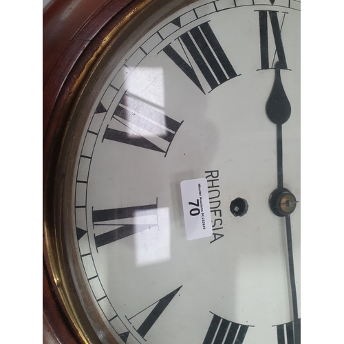 A circular Wall Clock, the dial inscribed Frank Biller, Salisbury, Rhodesia