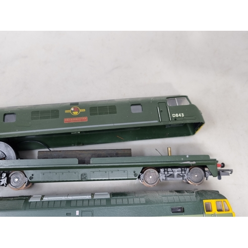 Four unboxed 00 gauge diesel Locomotives comprising Mainline Warship ...